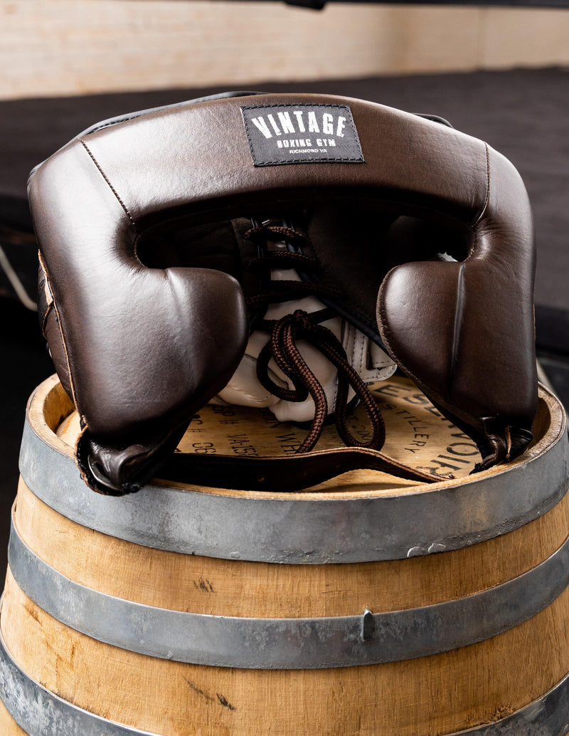 Vintage Custom Leather Headgear VG1023 - Vintage Boxing Gear